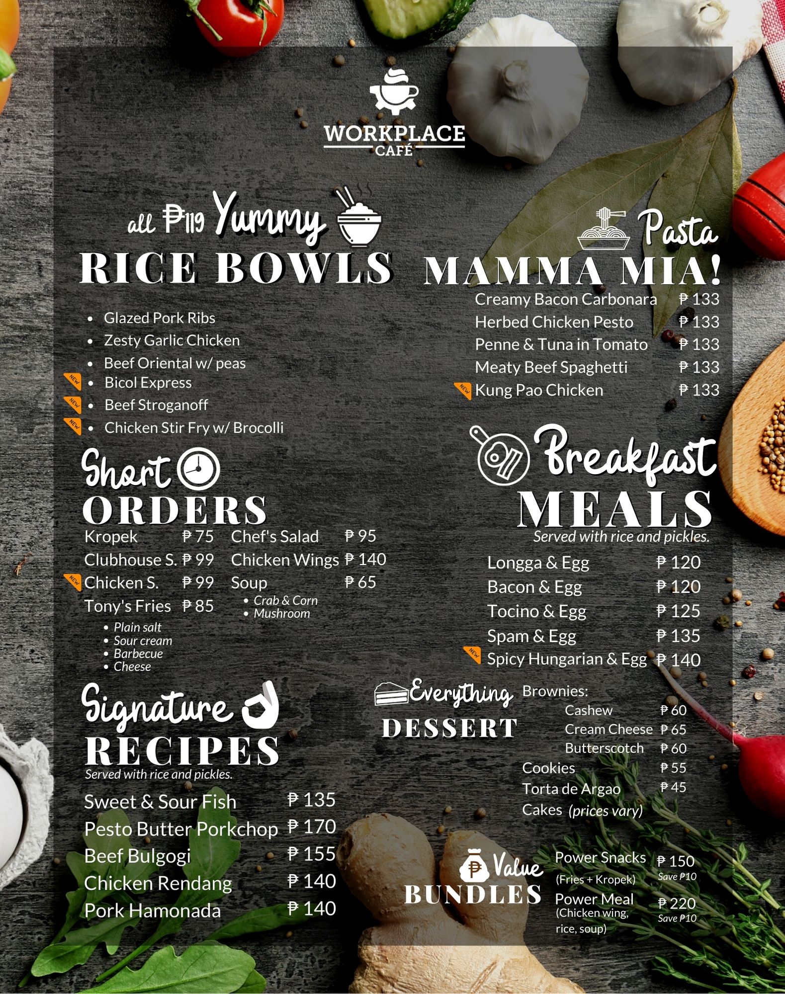 Menu – The Workplace Cafe